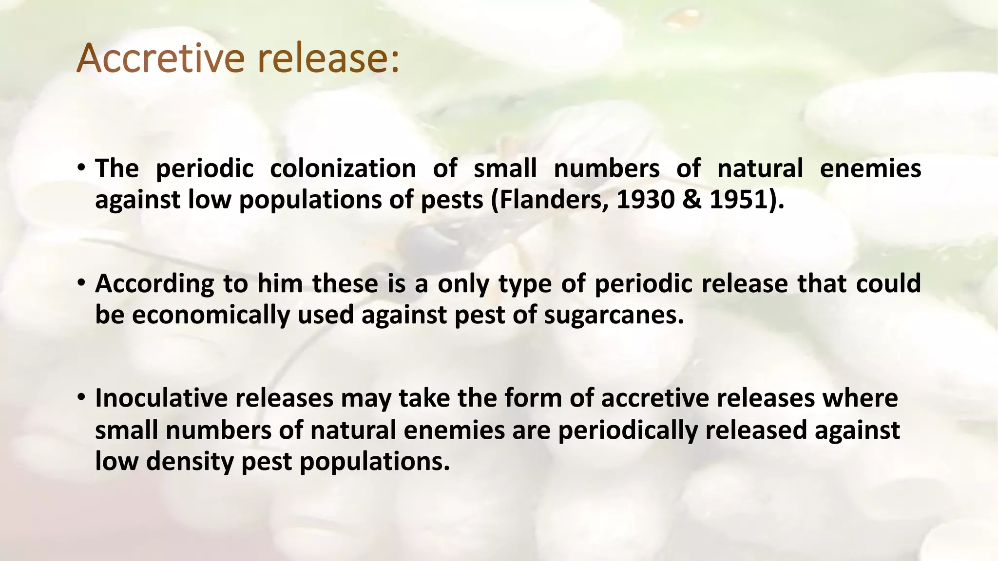 Colonization of Natural Enemies, Techniques of Release of Natural ...