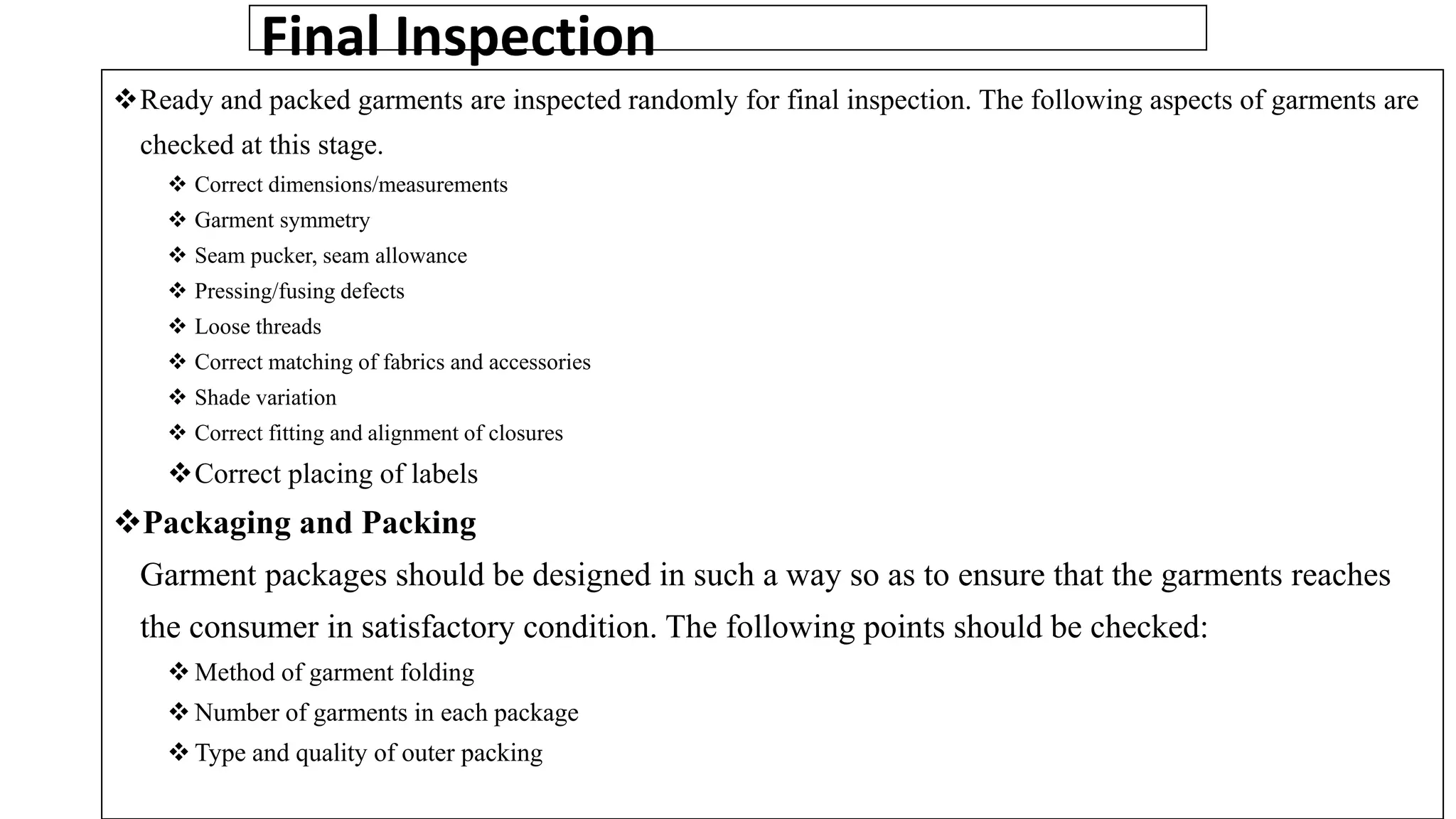 U 7 total quality management in garment industry | PPTX