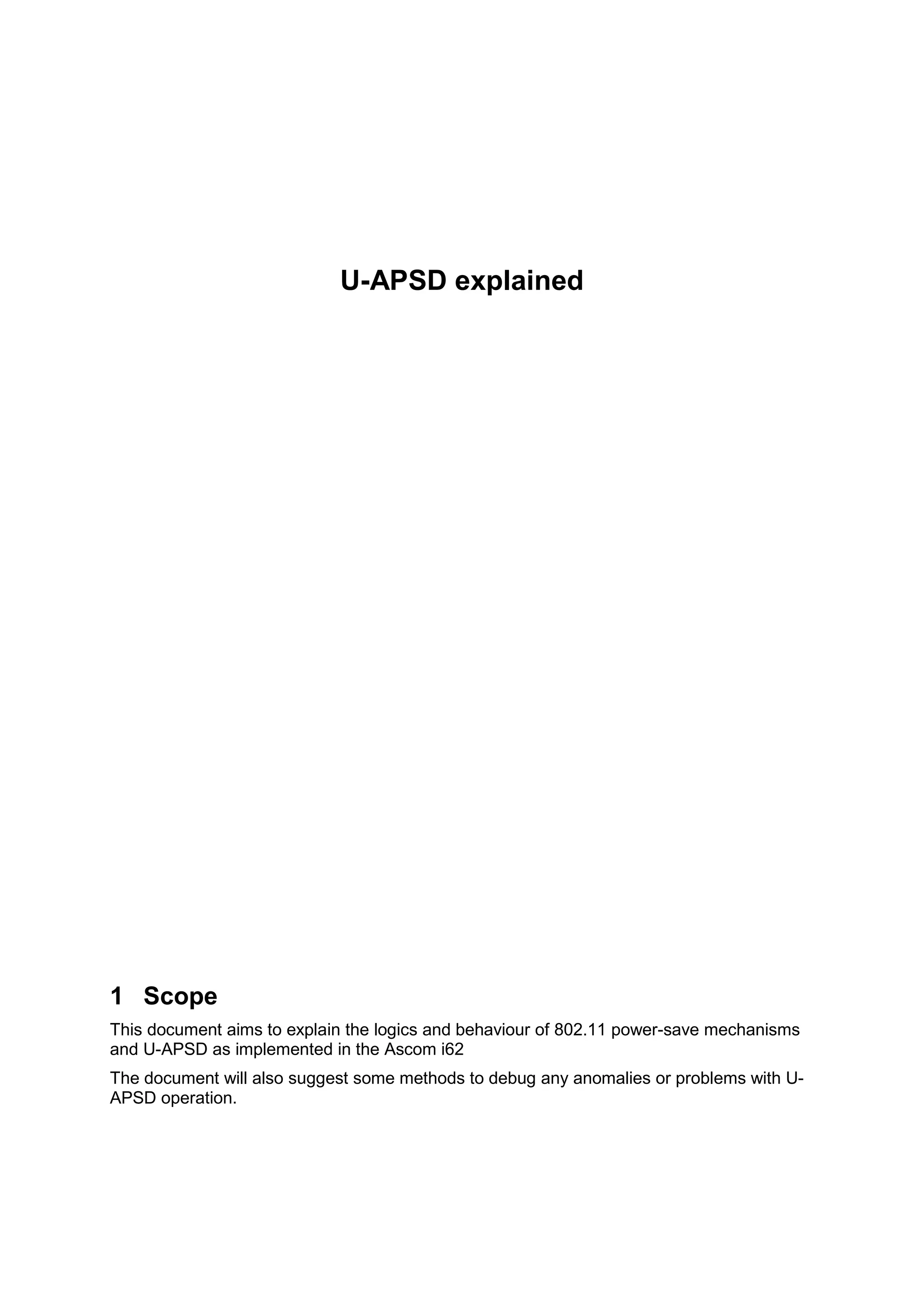 U apsd explained and debugged i62-r2 | PDF