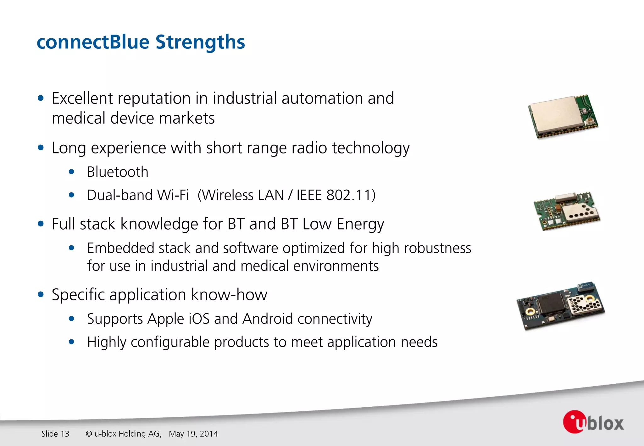 U blox acquisition connectBlue slides | PDF