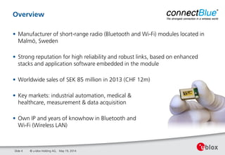 U blox acquisition connectBlue slides | PPT