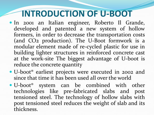 U boot technology | PPTX | Civil Engineering Industry | Industries
