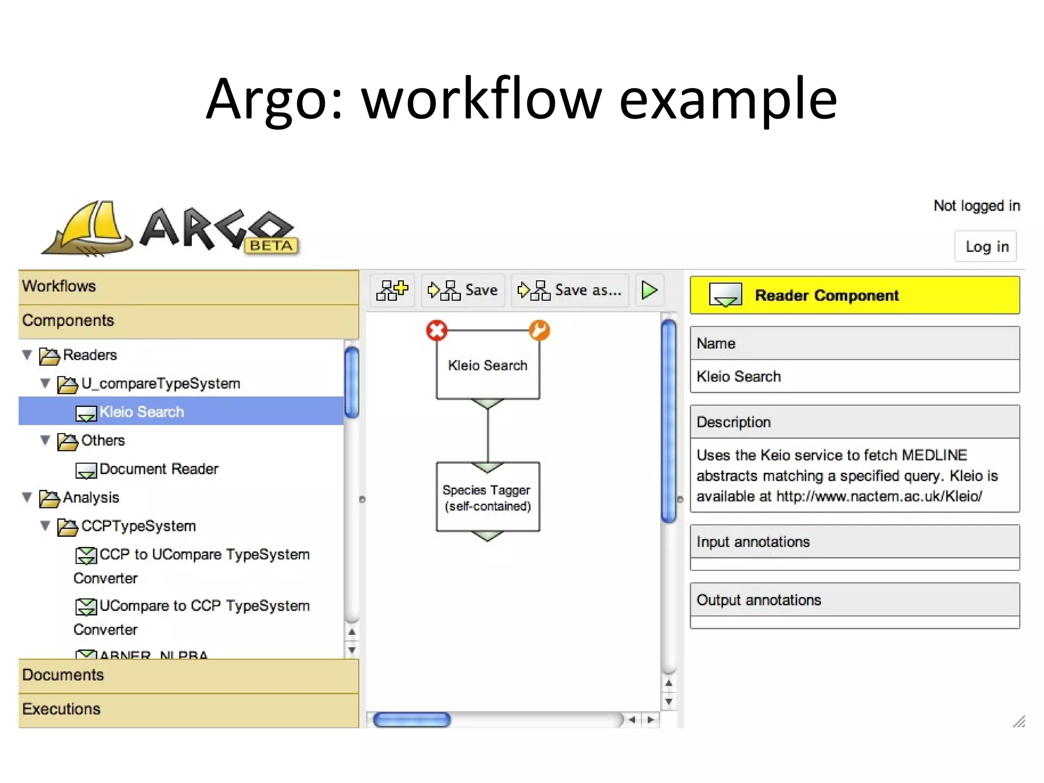 Creating workflows and annotations in U-Compare and Argo | PPT