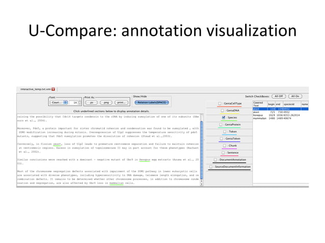 Creating workflows and annotations in U-Compare and Argo | PPT