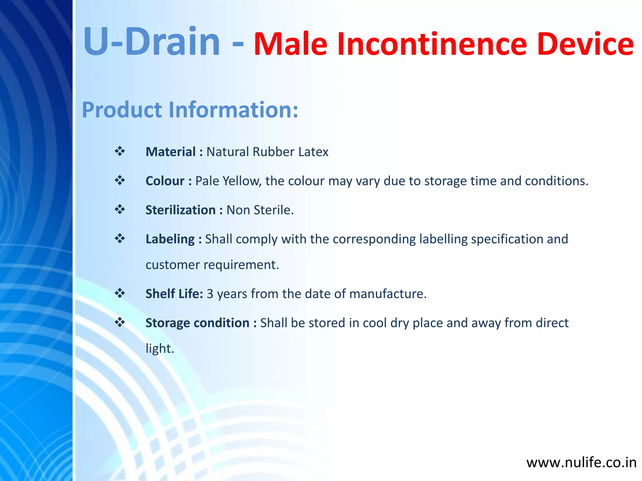 U drain - male incontinence device | PPTX
