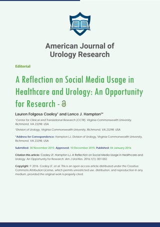 American Journal of Urology Research | PDF
