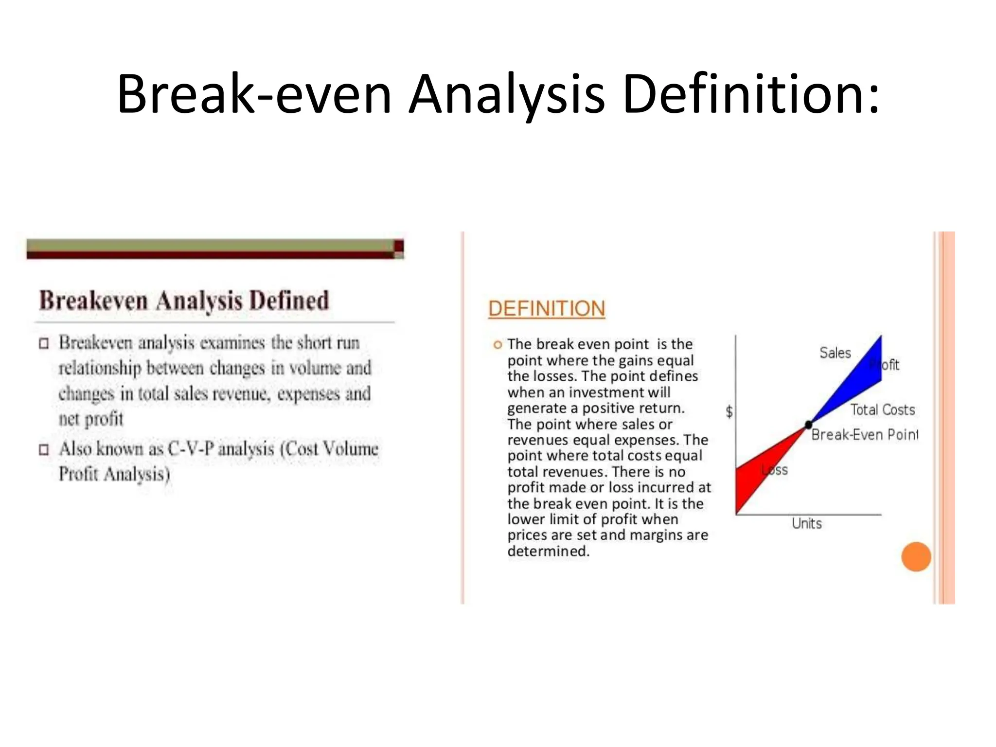 U-III P5 break even point analysis, BEP. | PPT