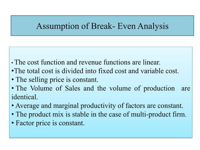 U-III P5 break even point analysis, BEP. | PPT
