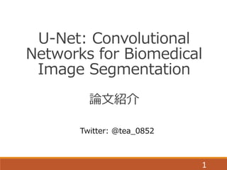 U-Net: Convolutional Networks for Biomedical Image Segmentationの紹介 | PPTX