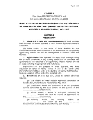 U.P. APARTMENT RULES 2010 | PDF