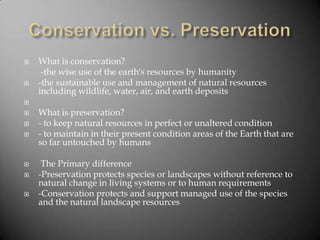 U.S. History The Conservation Movement In The United States | PPTX