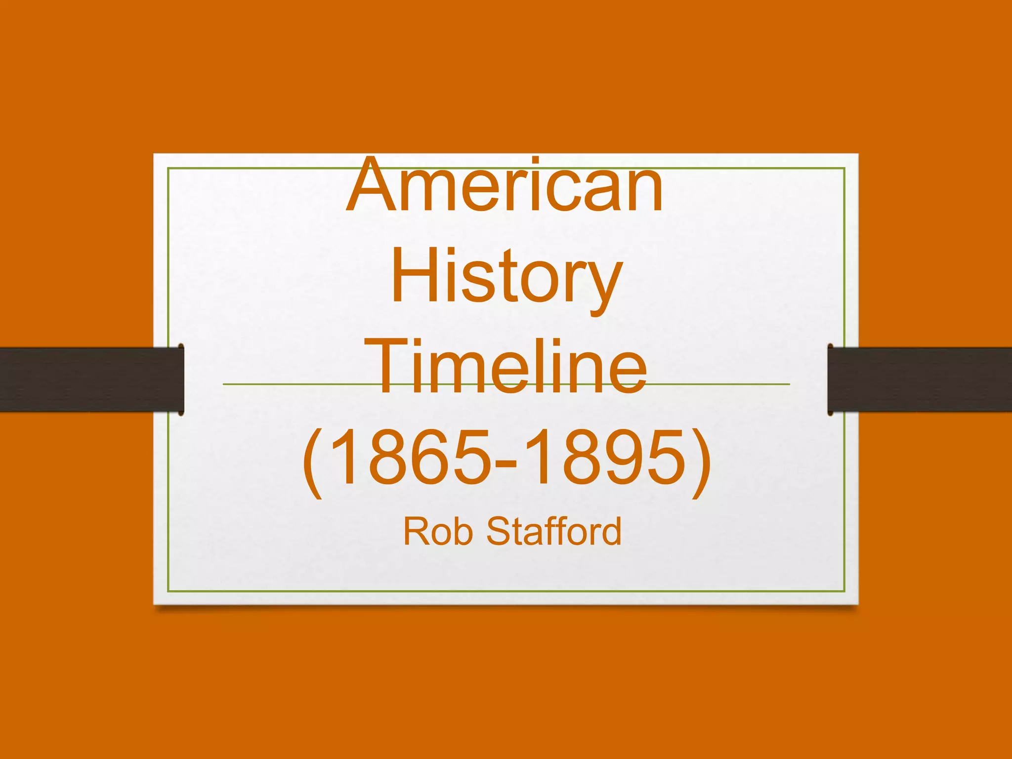 US History Timeline 1865-1900 | PPTX