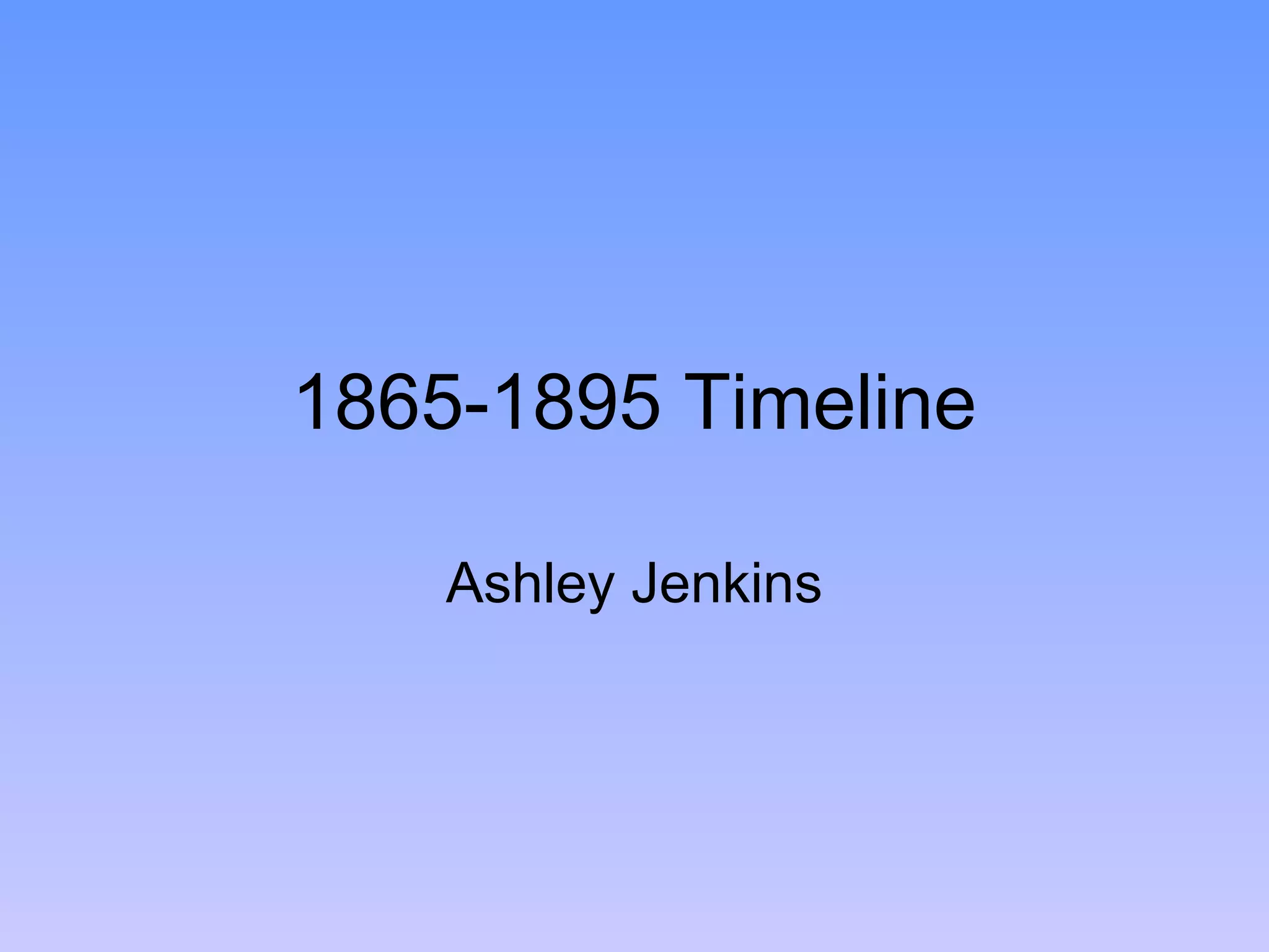 U.S. History Timeline 1865-1895 | PPT