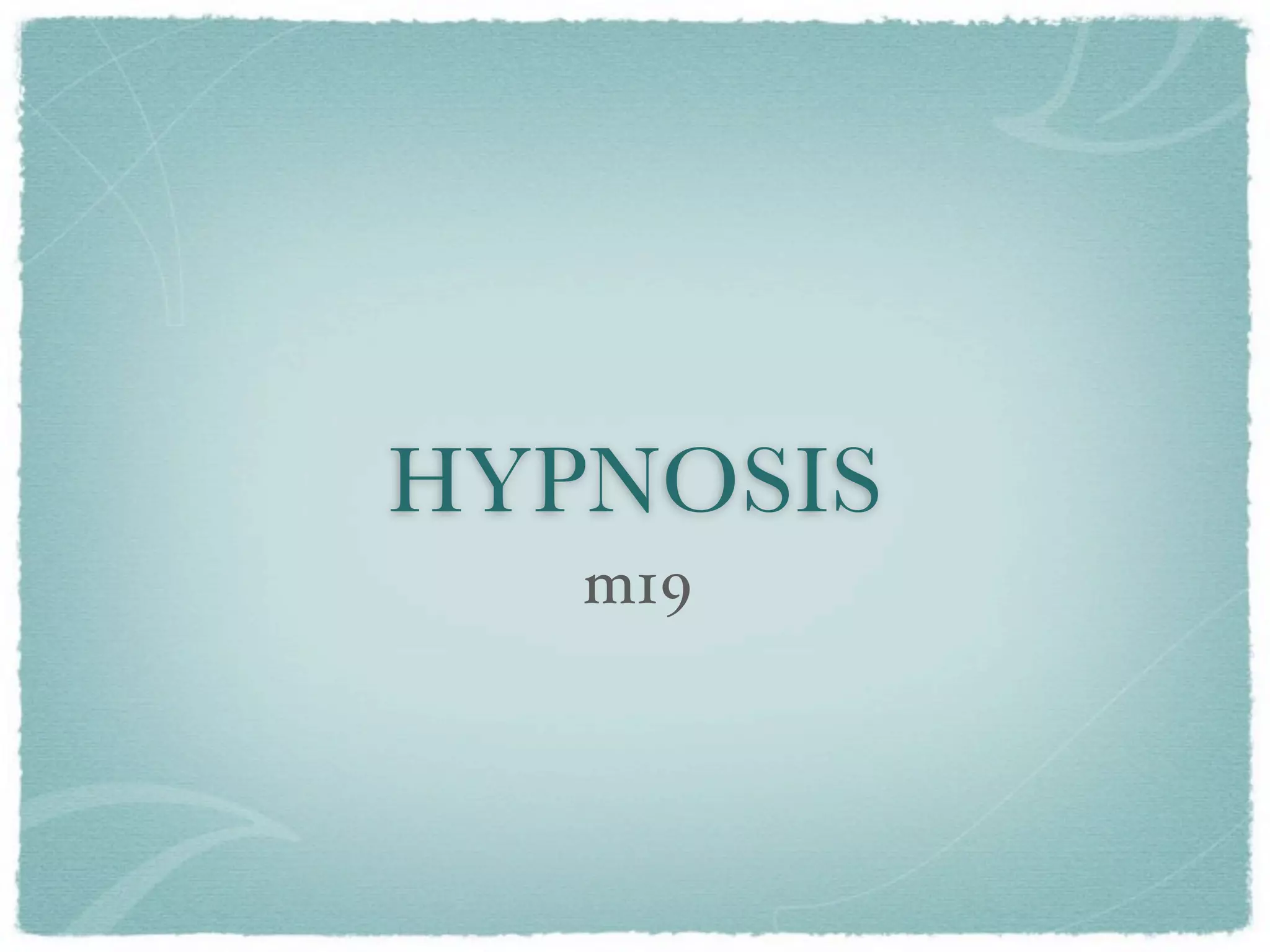 Hypnosis Slides | PPT