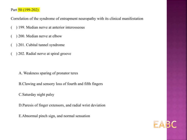 Plexopathy and mononeuropathy (test with answer) | PPT