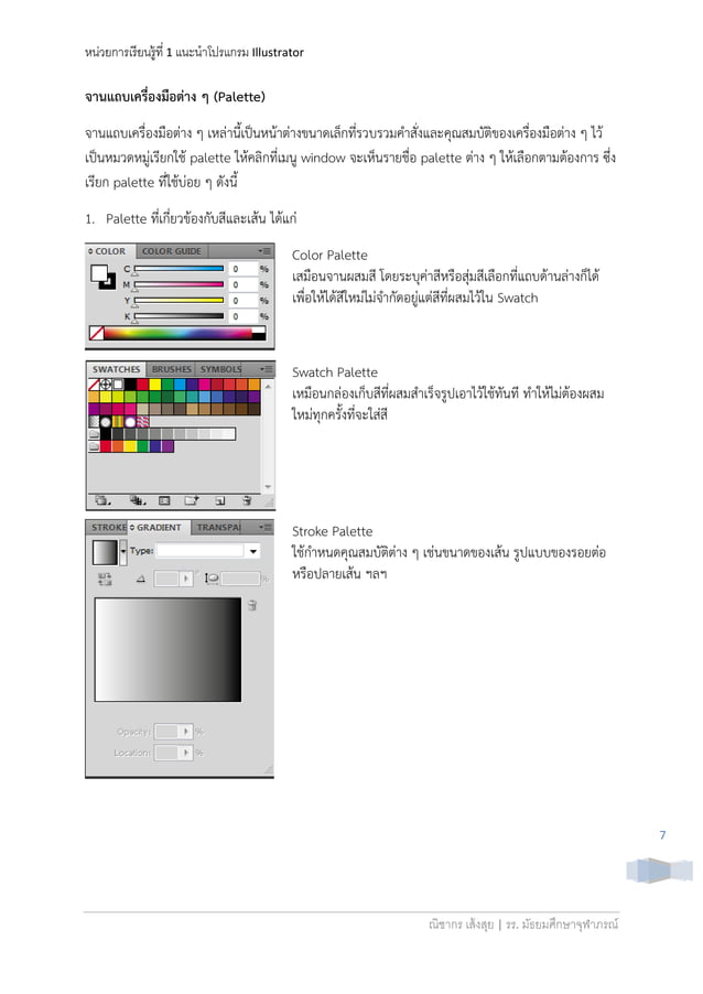 ส่วนประกอบของโปรแกรม Illustrator | PDF
