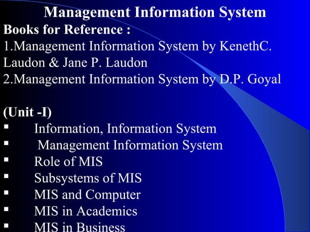 Management Information System: Information, Information System ...