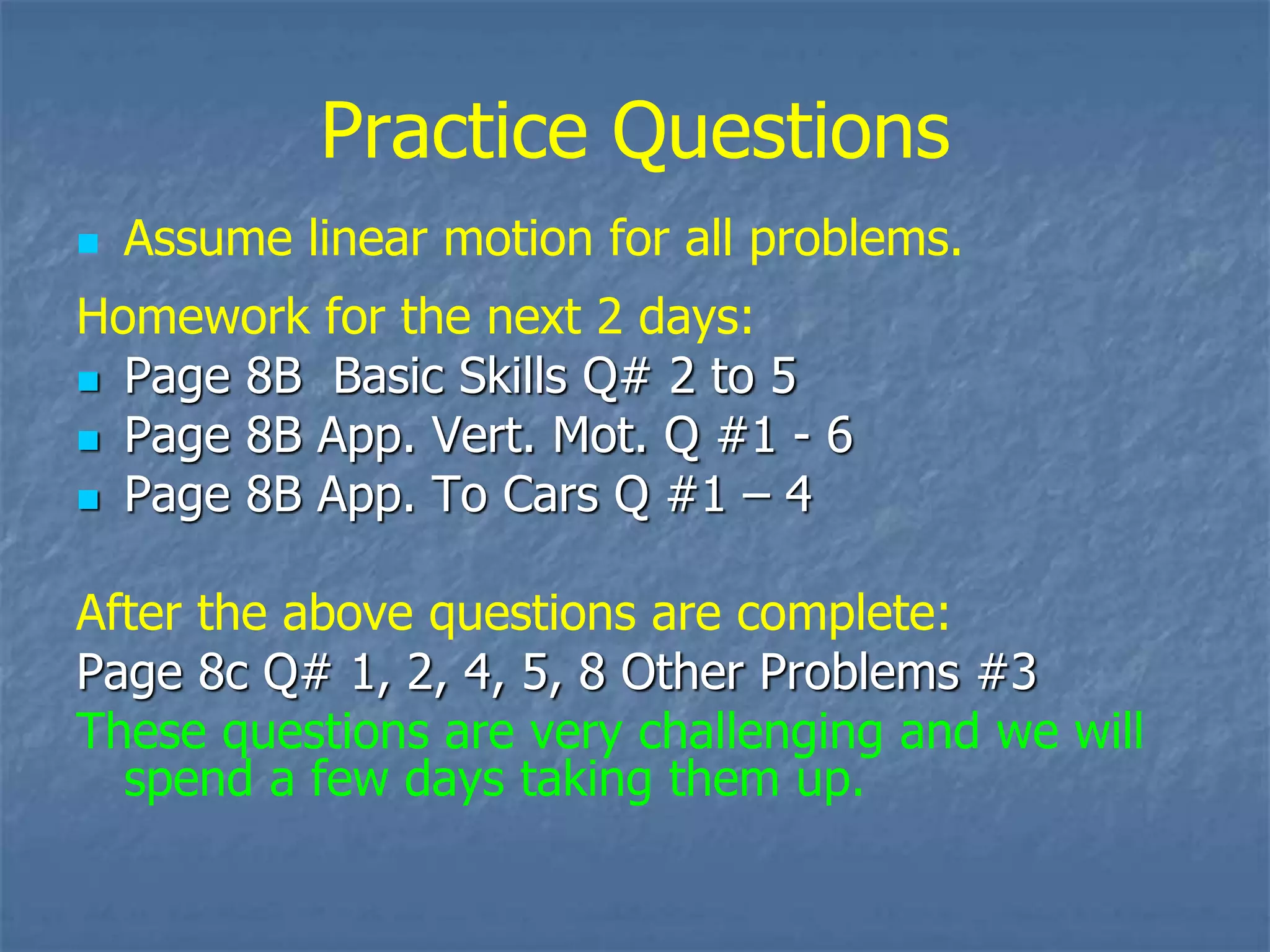 Grade 12 Unit1-L1-Kinematic Equations | PPT