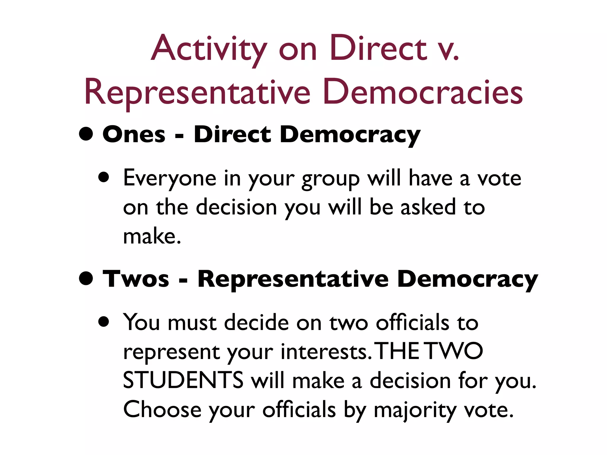 Direct and Representative Democracies | PDF