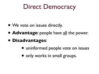 Direct and Representative Democracies | PDF