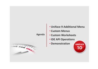 Uniface I0 IDE Custom Menus and Worksheets | PDF