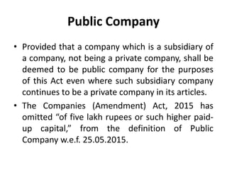 CF_Unit 1 (1.1) CA2013-Types of Companies | PPTX