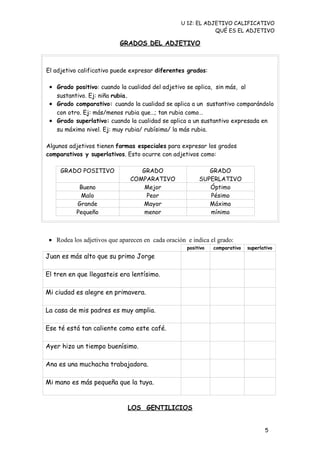 el adjetivo calificativo | PDF