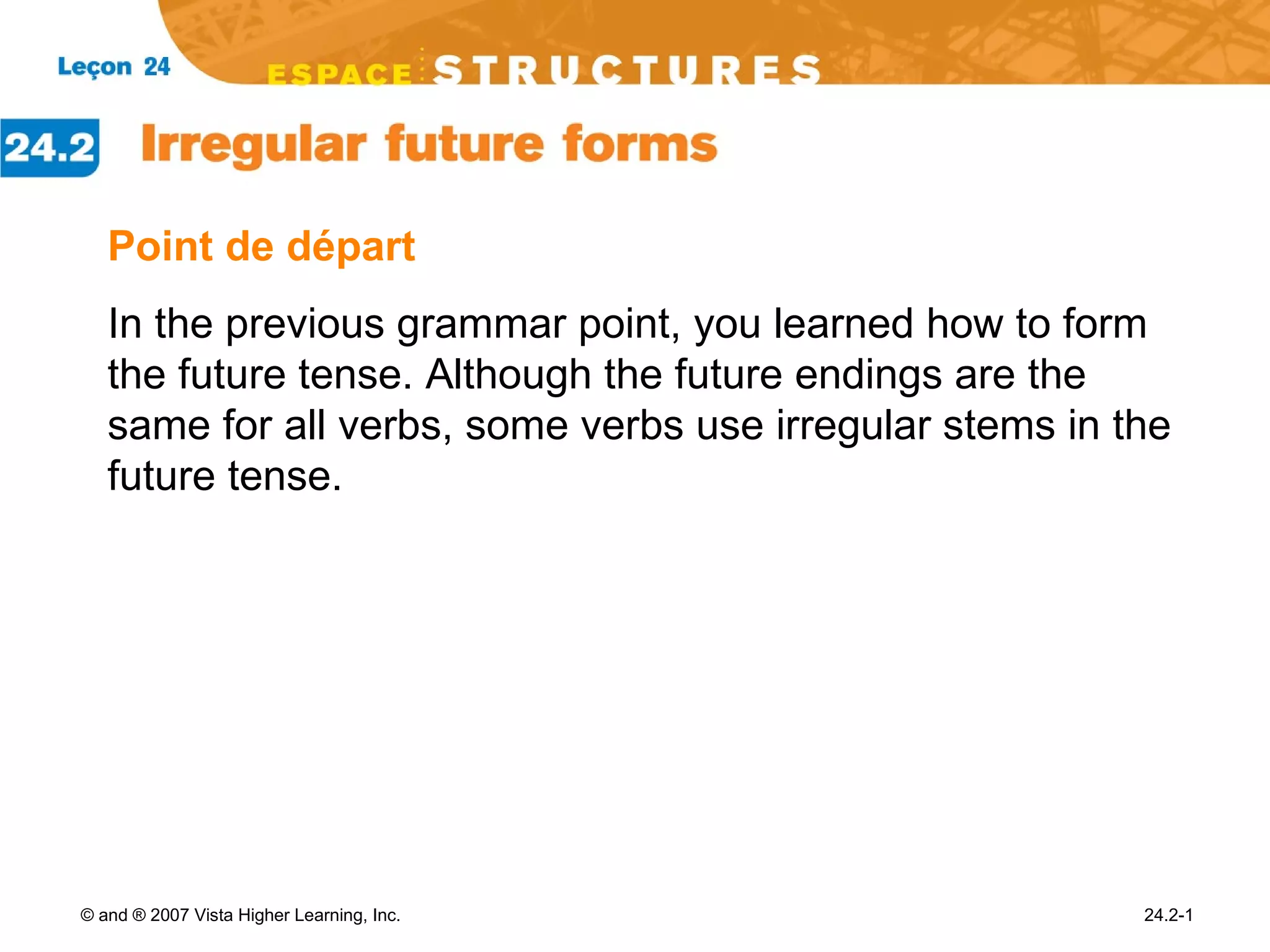 Le Futur Simple (Irréguliers) | PPT