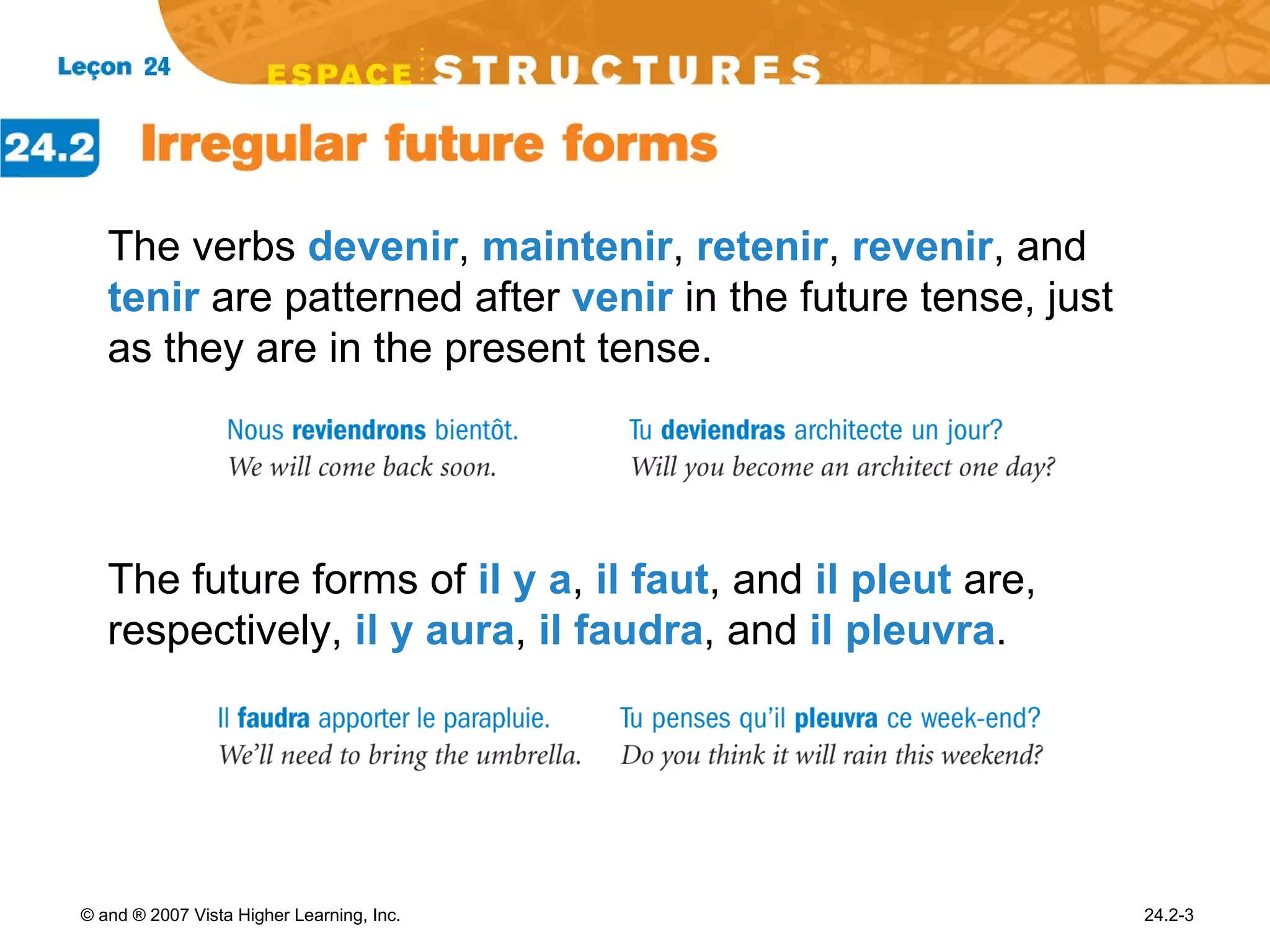 Le Futur Simple (Irréguliers) | PPT