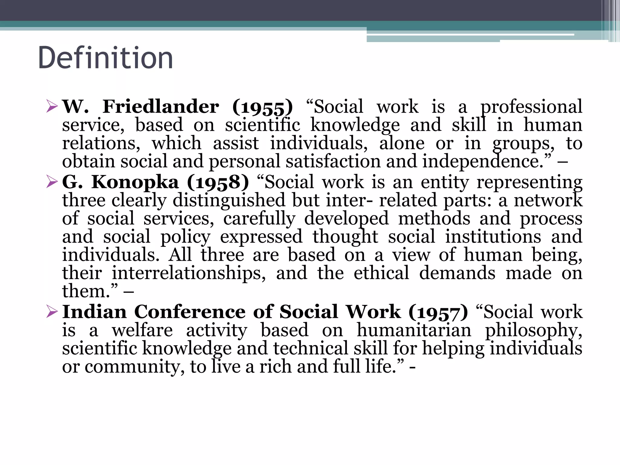 Social work meaning and concept | PPTX