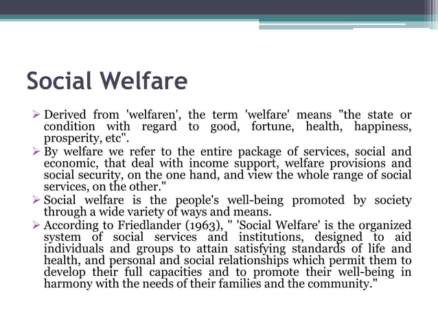 Social work meaning and concept | PPTX | Government Support and Welfare ...