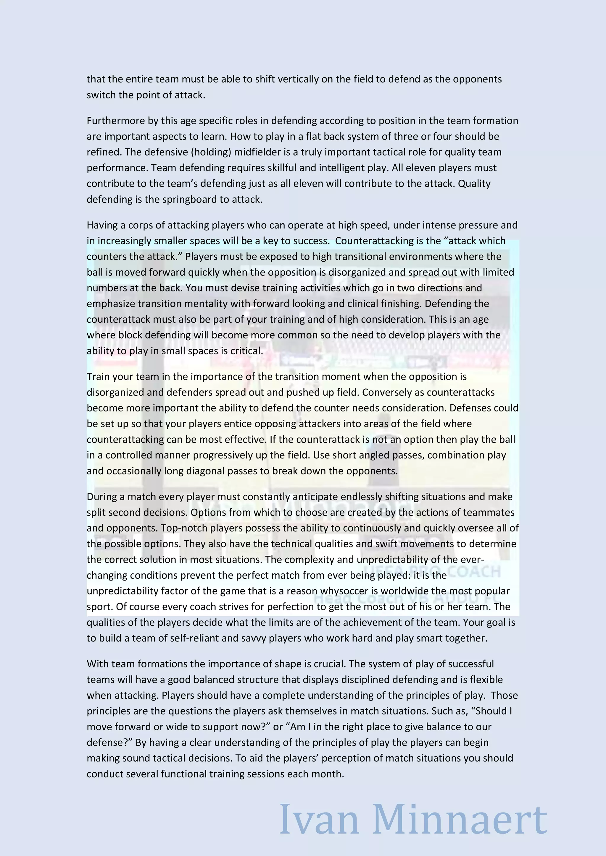 Ivan Minnaert U19 player development | PDF