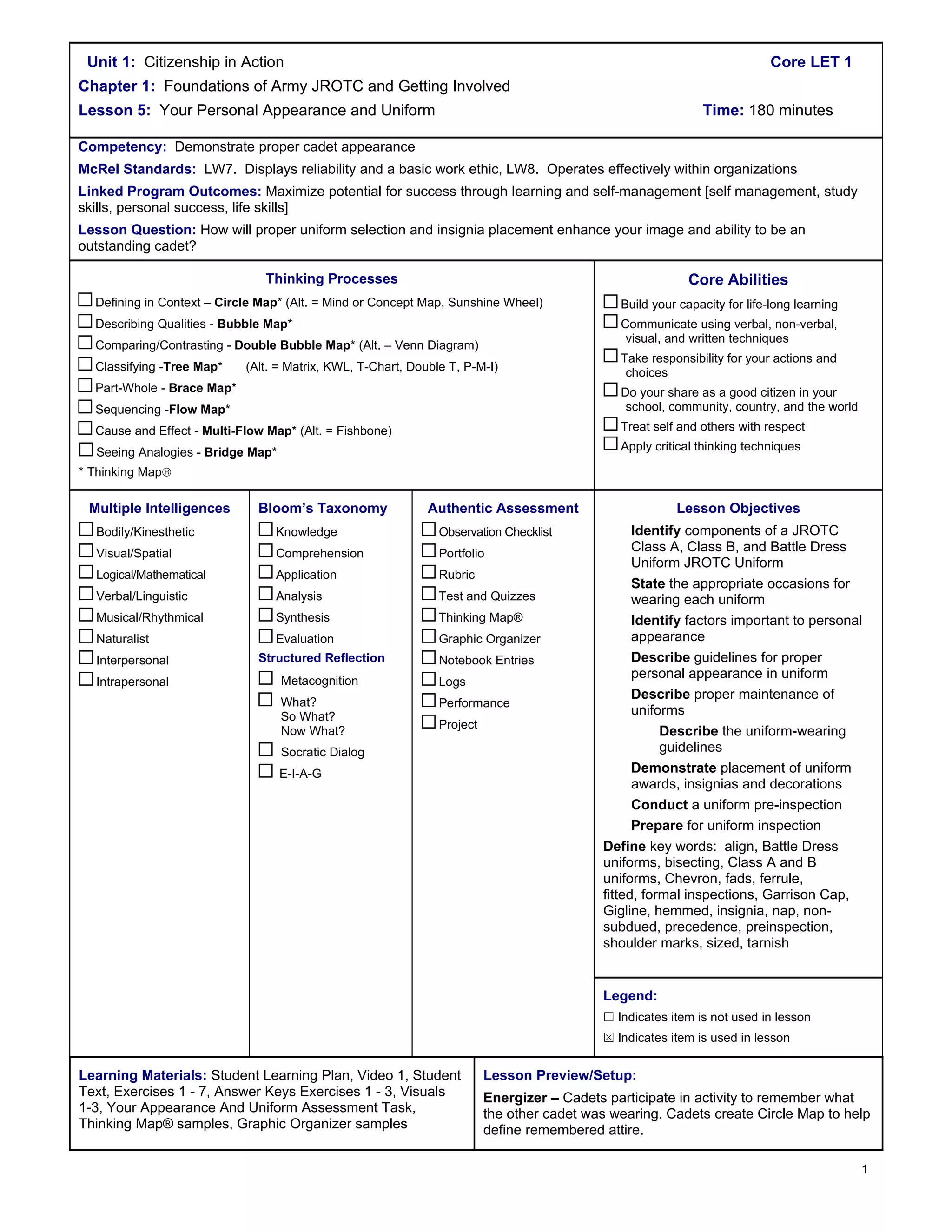 Lesson 5 Lesson Plan | DOC