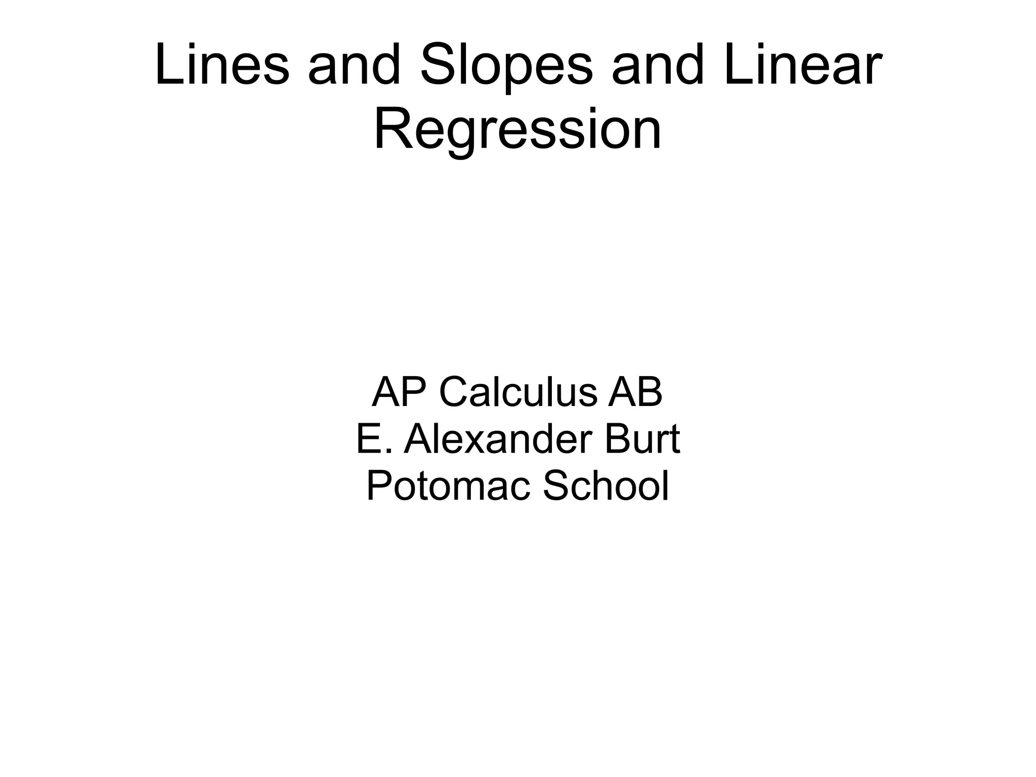 U1 Cn1 Linear Equations And Slopes | ODP