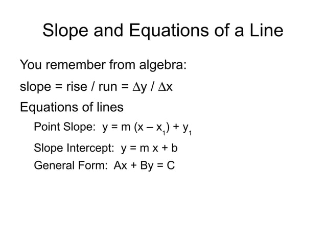 U1 Cn1 Linear Equations And Slopes | ODP