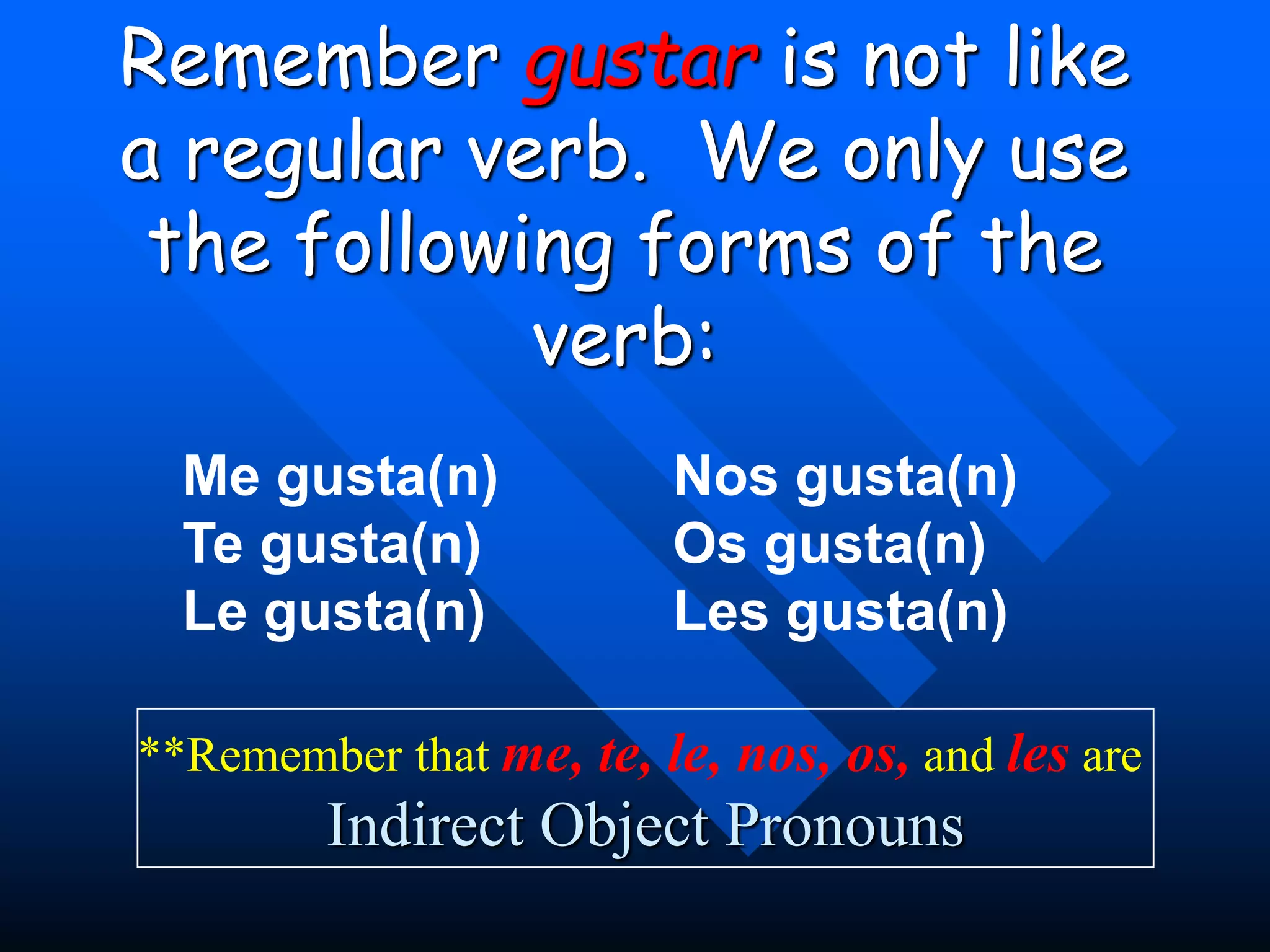 Verbos como gustar - presentación | PPT