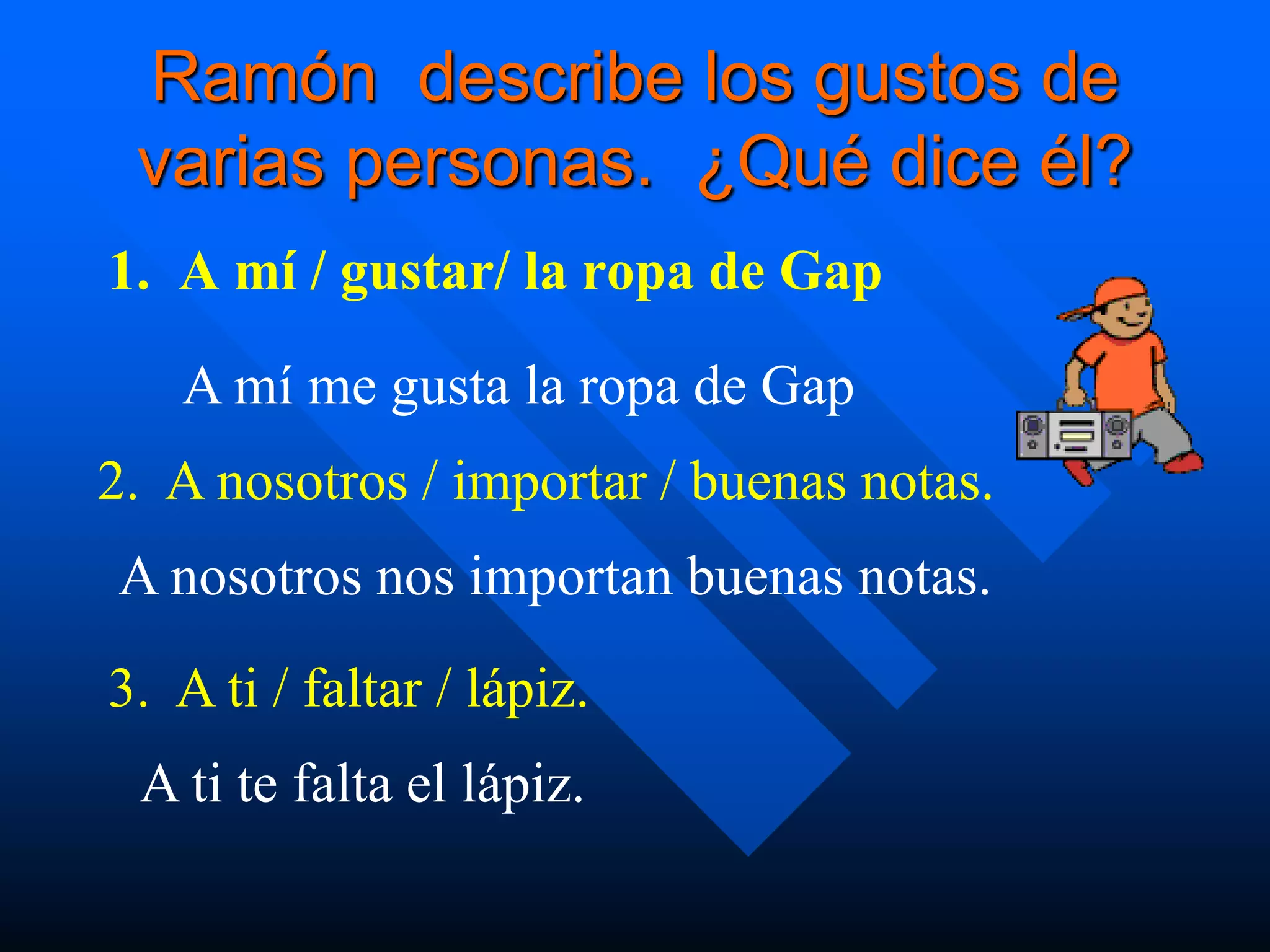 Verbos como gustar - presentación | PPT