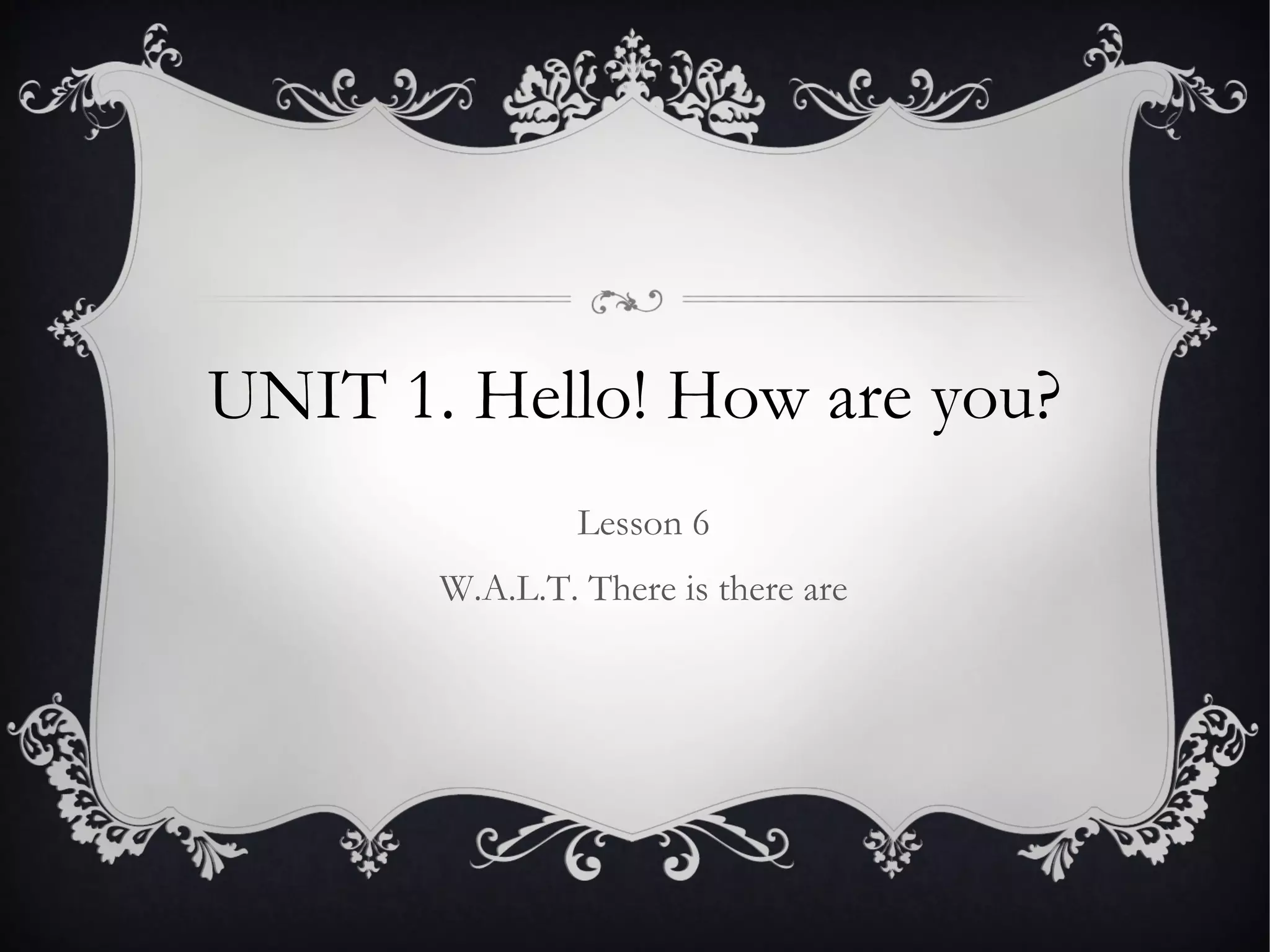 U1 hello, how are you ppt | PPT