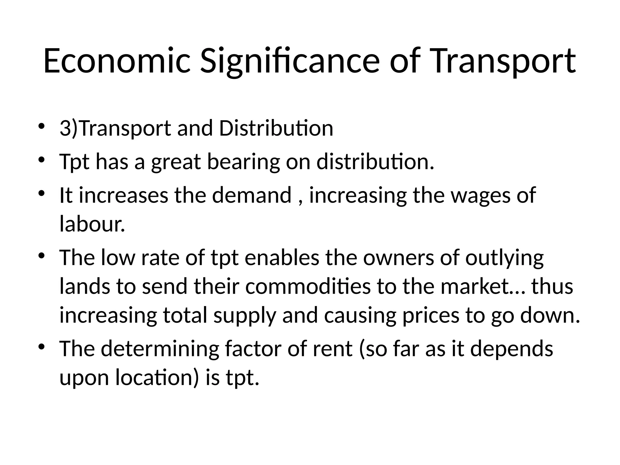 Significance of Transportation in Economics | PPT