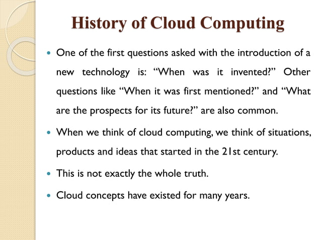 History of cloud computing | PDF | Cloud Computing | Internet