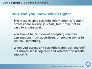 U1L2 - Scientific Knowledge | PPT