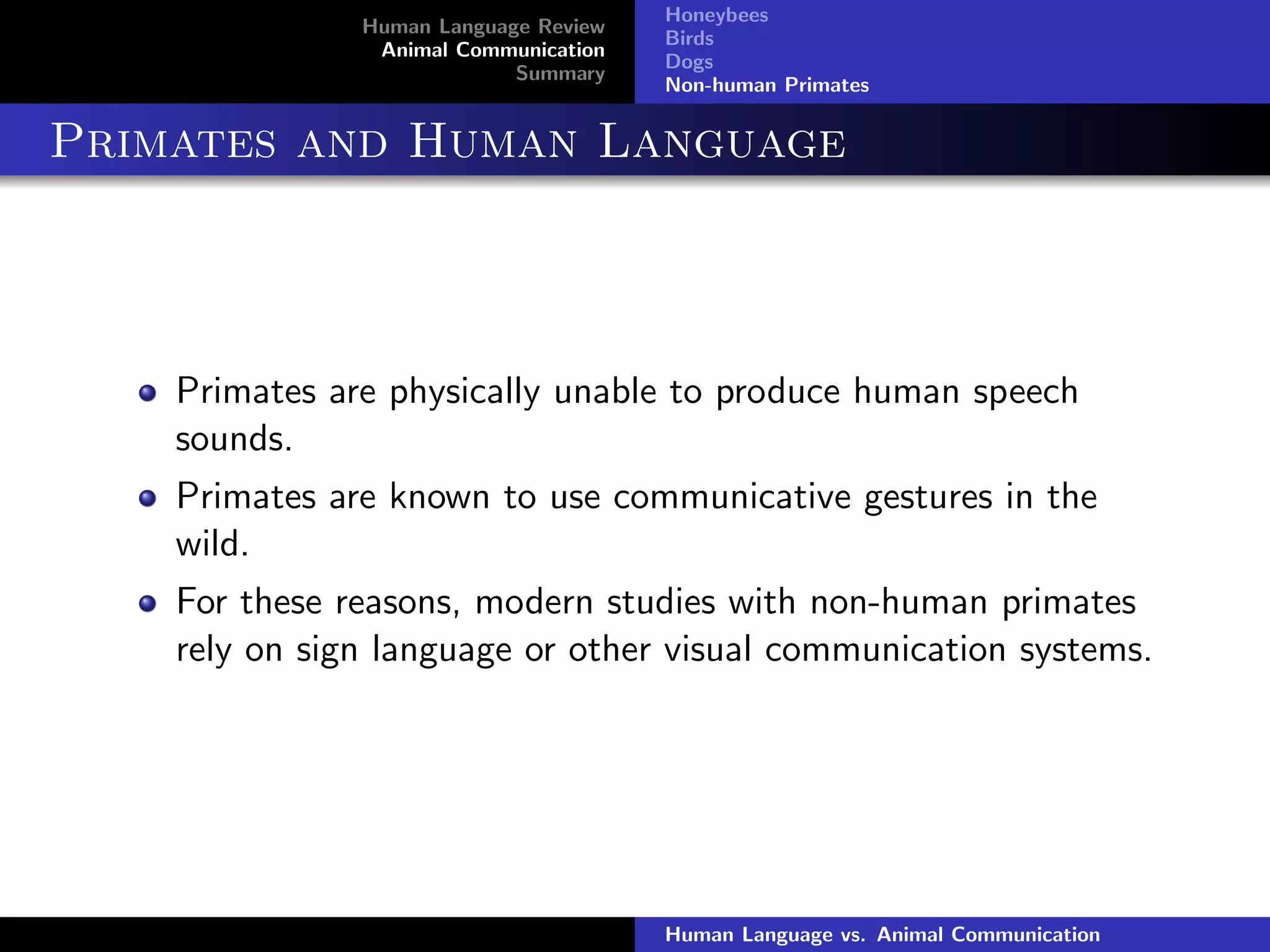 Human Language vs Animal | PPT