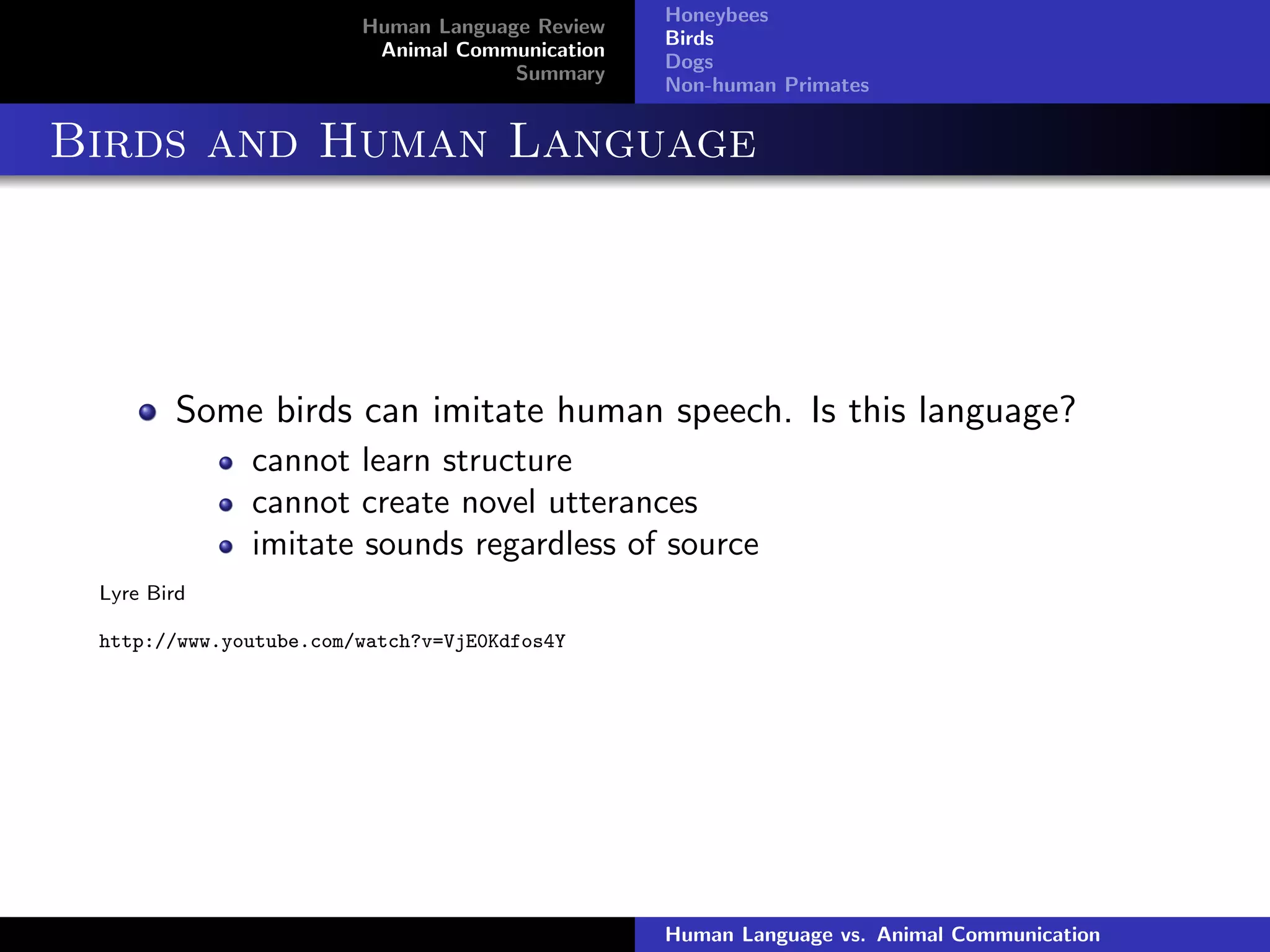 Human Language vs Animal | PPT