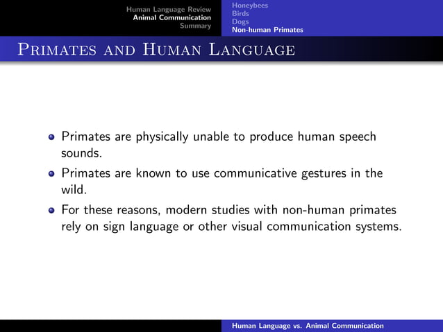Human Language vs Animal | PPT