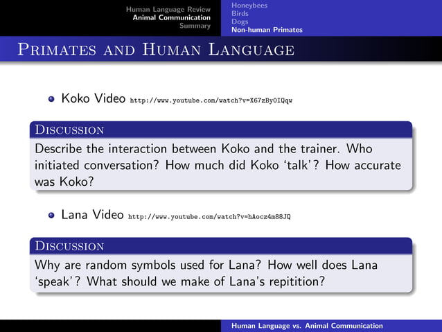 Human Language vs Animal | PPT