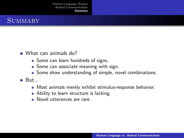 Human Language vs Animal | PPT