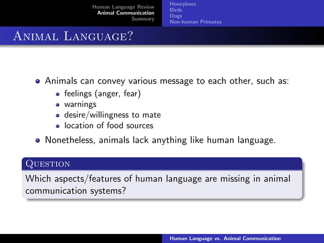 Human Language vs Animal | PPT