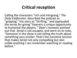 Serial (podcast) case study | PPTX