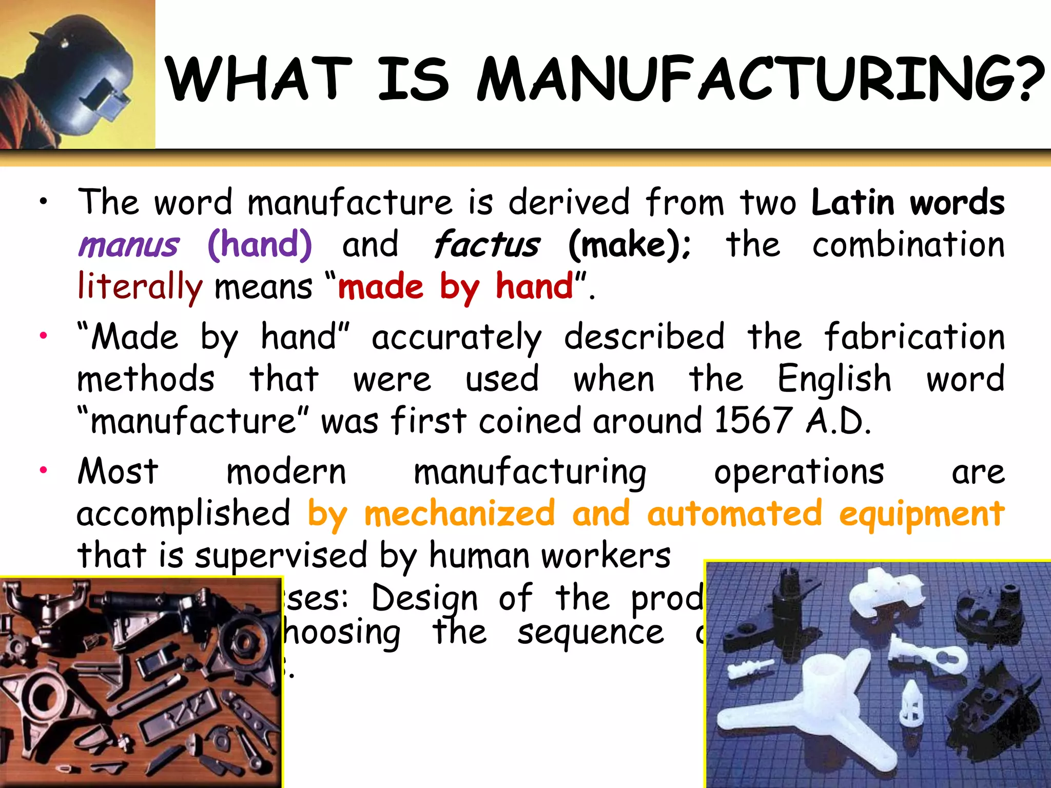 U1 p1 overview of manufacturing processes | PDF