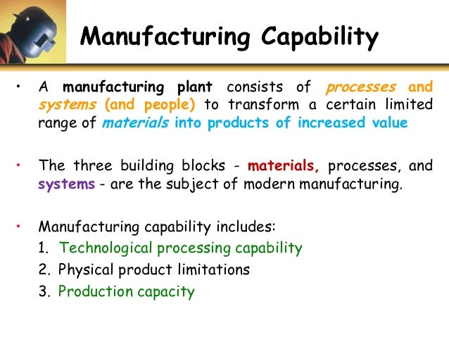 U1 p1 overview of manufacturing processes